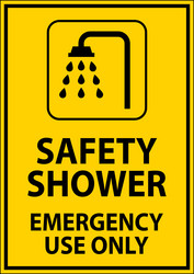 Safety shower sign safety shower - emergency use Vector Image