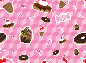Sweet seamless pattern Royalty Free Vector Image