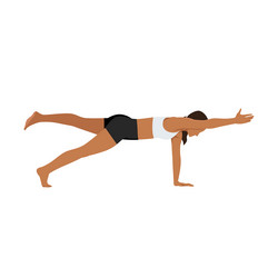 Woman doing reverse plank leg raises exercise Vector Image