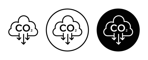 Reduce co2 gas icon set carbon reduction cloud Vector Image