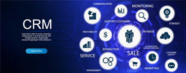 Template and background for banner with crm Vector Image