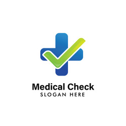Medical check logo template health Royalty Free Vector Image