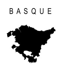 Basque map flag silhouette Royalty Free Vector Image