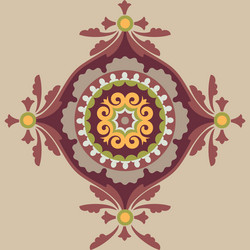 Central asian interlocking medallions Royalty Free Vector