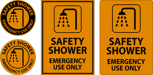 Safety shower sign shower - emergency use Vector Image