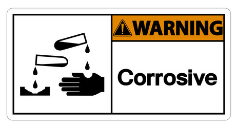 Warning corrosive symbol sign isolate on white Vector Image