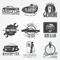Set of car service labels emblems and logos Vector Image