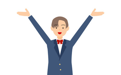 Genderless blazer uniform confidently tapping his Vector Image