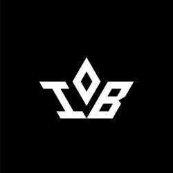 Ib monogram logo with circle outline design Vector Image