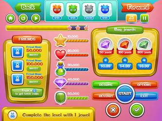 Game user interface elements Royalty Free Vector Image