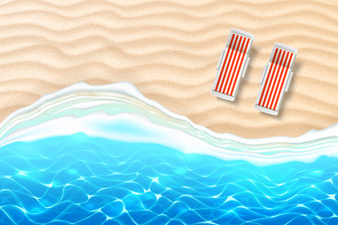 Sand and wave beach realistic background Vector Image