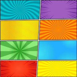 Comic page frame funny superhero comics book Vector Image