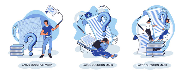 Ladge question mark problem and solution concept Vector Image