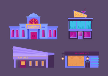 Entertainment buildings background nighty Vector Image