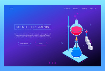 Scientific experiments - modern isometric Vector Image
