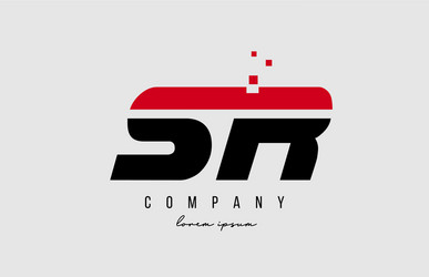 Red white alphabet letter sr s r combination Vector Image