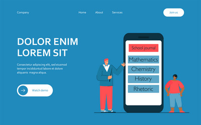 Teacher showing school journal to pupil Royalty Free Vector