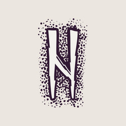 Gothic n letter logo medieval dropcap devil Vector Image