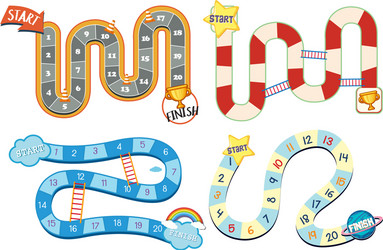 Racing road board game template Royalty Free Vector Image