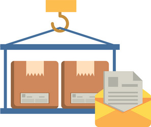 Crane hook lifting container delivery Royalty Free Vector