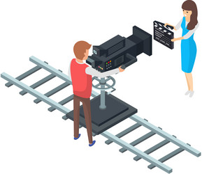 Cinema camera action Royalty Free Vector Image