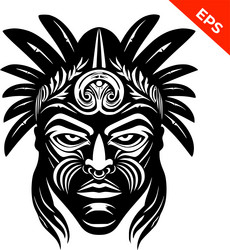 Red face tribal mask indigenous pacific islander Vector Image