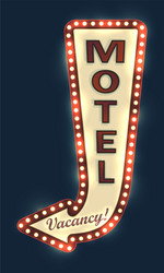 Retro motel sign with copyspace Royalty Free Vector Image