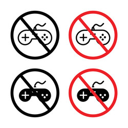 No game icon set forbidden gammer banner symbol Vector Image