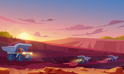 Landscape with mining quarry scene Royalty Free Vector Image