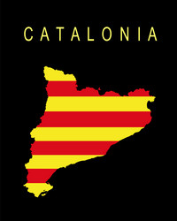 Autonomous community line contour catalonia map Vector Image