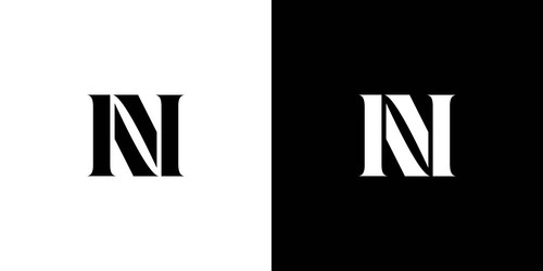 Modern and cool letter n initials logo design Vector Image