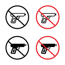 No gun icon set prohibition safety control symbol Vector Image