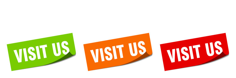 Visit us sticker visit us label Royalty Free Vector Image