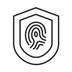 Fingerprint icon cybersecurity shield Royalty Free Vector