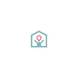 Group of people location icon gathering Royalty Free Vector