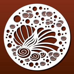 Laser cut template circular panel pattern for cnc Vector Image