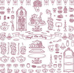 Royal tea party template Royalty Free Vector Image