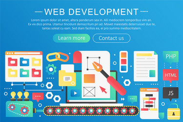 Web development banner set development Royalty Free Vector