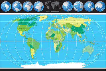 Detailed political world map with all countries Vector Image
