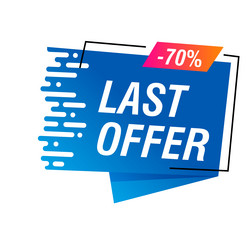 Last offer blue banner design Royalty Free Vector Image