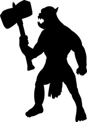 Cyclops silhouette monster villain fantasy Vector Image