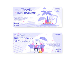 Travel insurance banner template flat design Vector Image