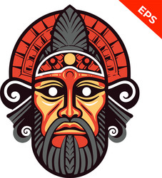 Island isolated tribal mask indigenous pacific Vector Image