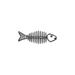 Bass fish skeleton monochrome concept Royalty Free Vector