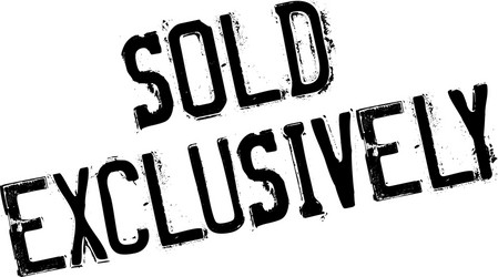 Sold exclusively rubber stamp Royalty Free Vector Image