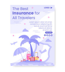 Travel insurance banner template flat design Vector Image