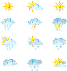 Set cartoon clouds with emotions collection Vector Image