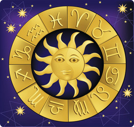 Zodiac sun icon astrology horoscope with signs Vector Image
