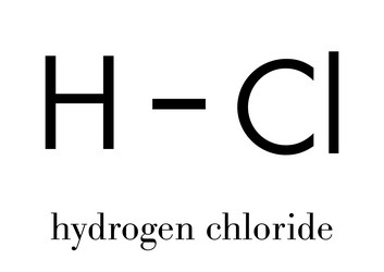 Hydrogen chloride hcl molecule chemical structure Vector Image