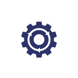 Blue gear with arrow like efficiency operation Vector Image